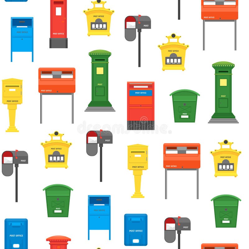 Cartoon Mail Box Post Sign Isolated on a White Background. Vector Stock ...