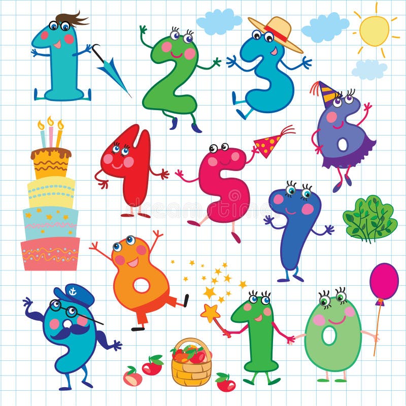 Number cartoon stock vector. Illustration of numerical - 75336836