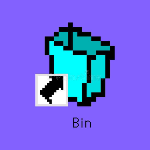 Cartoon Color Pixel Art Bin Shortcut. Vector Stock Vector ...