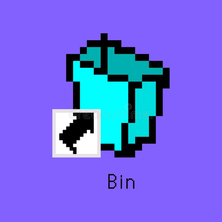 Cartoon Color Pixel Art Bin Shortcut. Vector Stock Vector ...