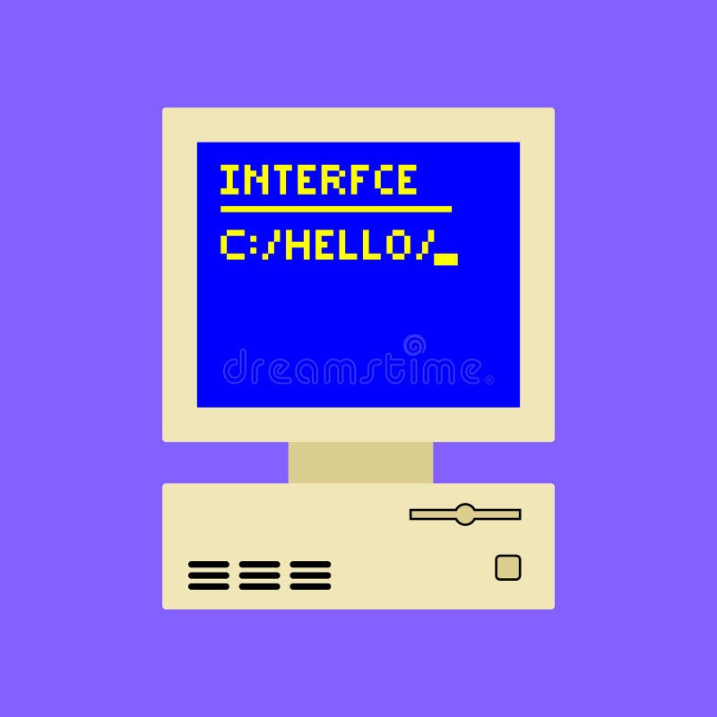 Cartoon Color Retro Computer Monitor. Vector Stock Vector ...