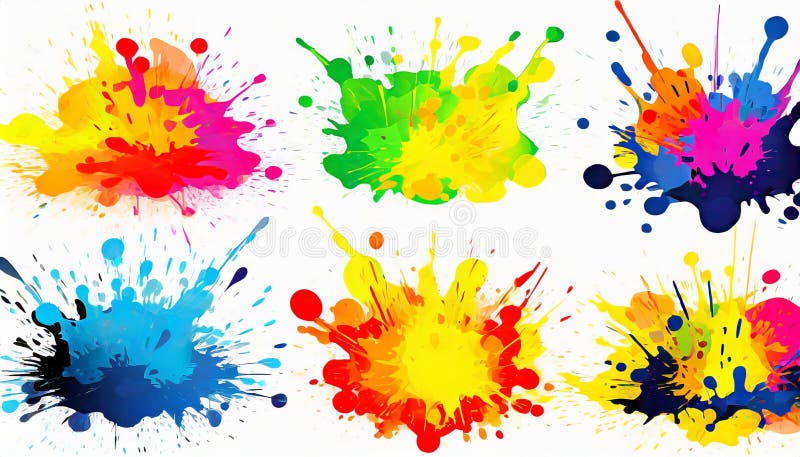 Cartoon color splashes stock illustration. Illustration of decorative ...