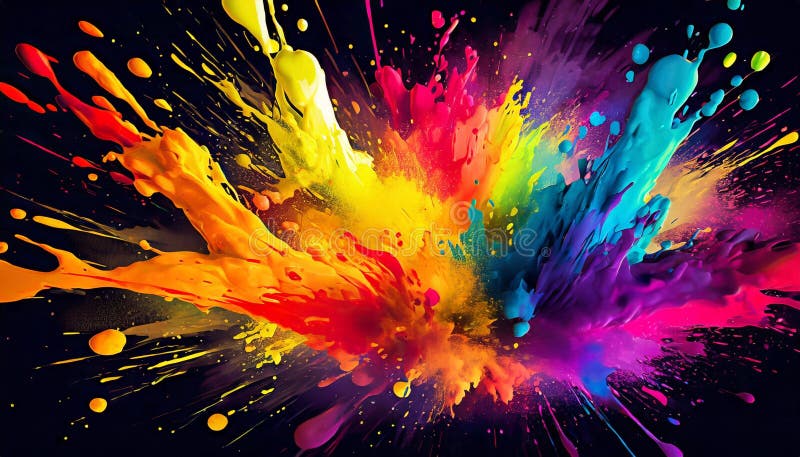 Cartoon color splashes stock illustration. Illustration of bright ...