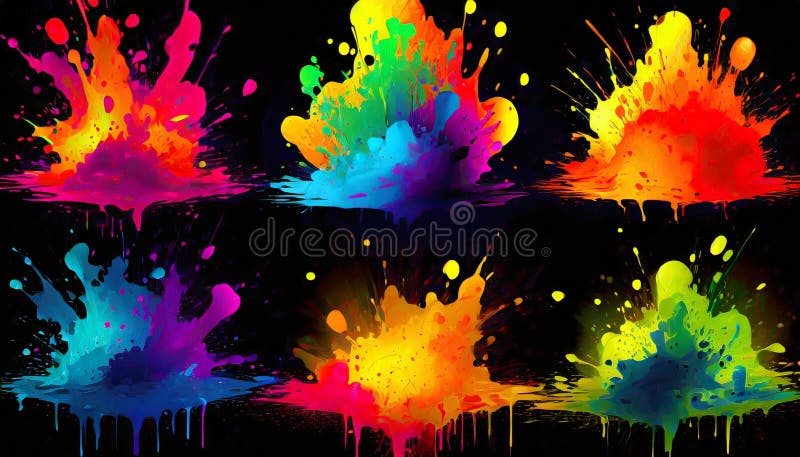 Cartoon color splashes stock illustration. Illustration of decorative ...