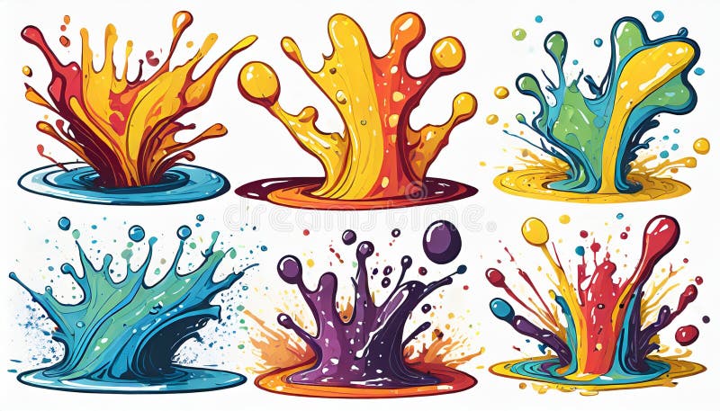 Cartoon color splashes stock illustration. Illustration of isolated ...