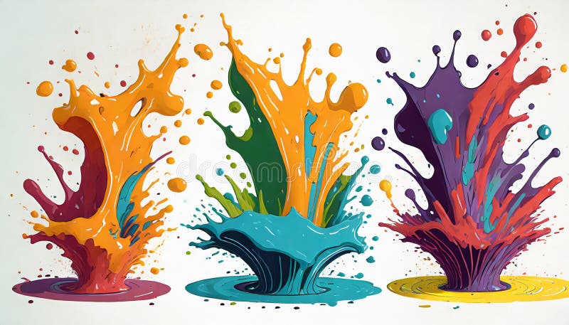 Cartoon color splashes stock illustration. Illustration of drips ...