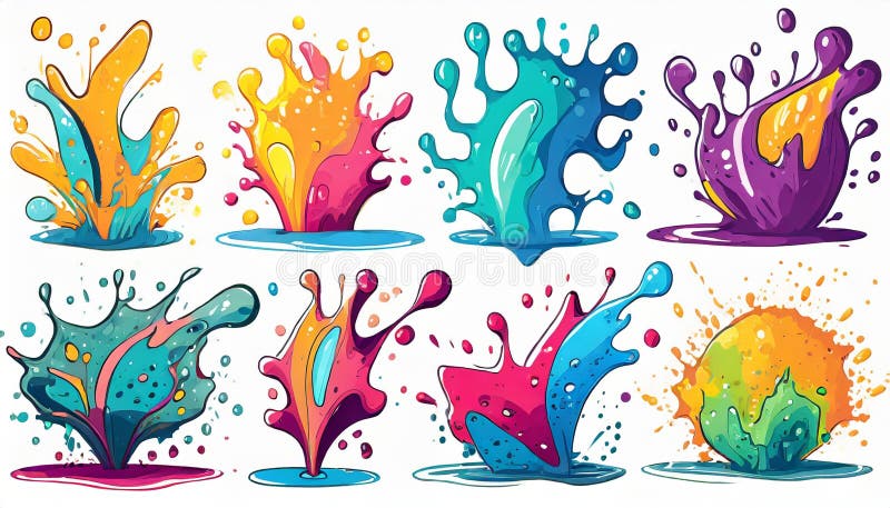 Cartoon color splashes stock illustration. Illustration of blot - 294172346