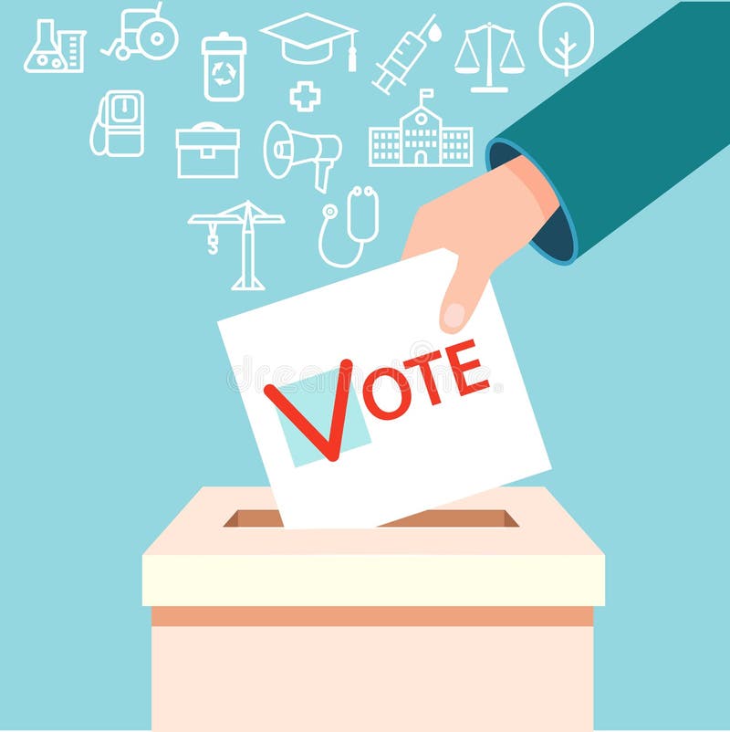 Cartoon Color Voting Process Poster Card. Vector Stock Vector ...