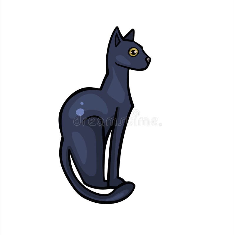 Cartoon Colored Black Cat Vector Animal Illustration Stock Vector ...