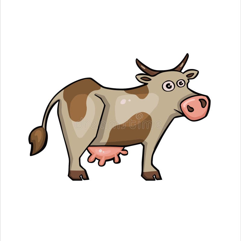 Cartoon Colored Cow, Heifer Vector Animal Illustration Stock Vector ...
