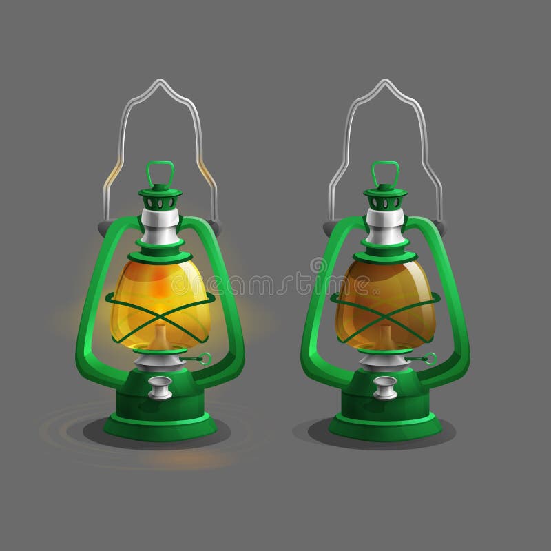 Cartoon Colorful Ancient Lamp for Games. Stock Vector - Illustration of ...