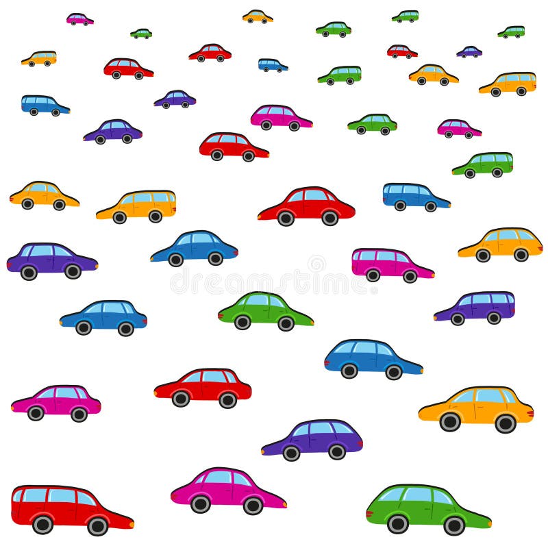Cartoon Colorful Cars Vector Pattern. Toy Stock Vector - Illustration ...