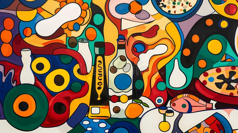 Cartoon Colorful Doodles Hand Drawn Science Seamless Pattern ...