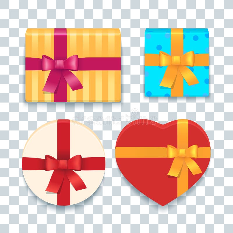 Cartoon Colorful Gift Boxes Set Stock Vector - Illustration of icon ...