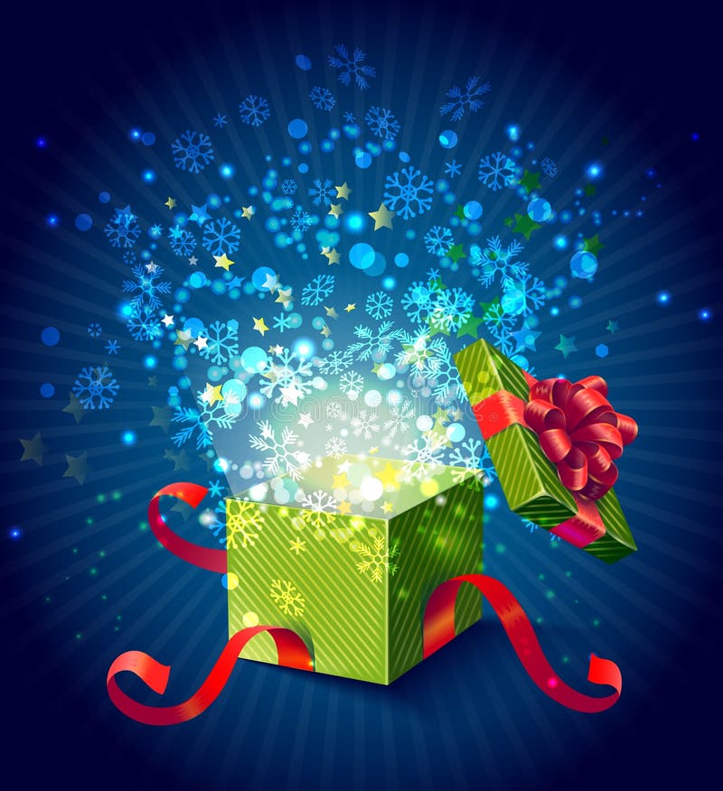 Cartoon Colorful Magic Gift Box Composition Stock Vector - Illustration ...