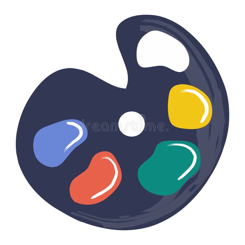 Cartoon Colorful Palette for Painting Stock Vector - Illustration of ...