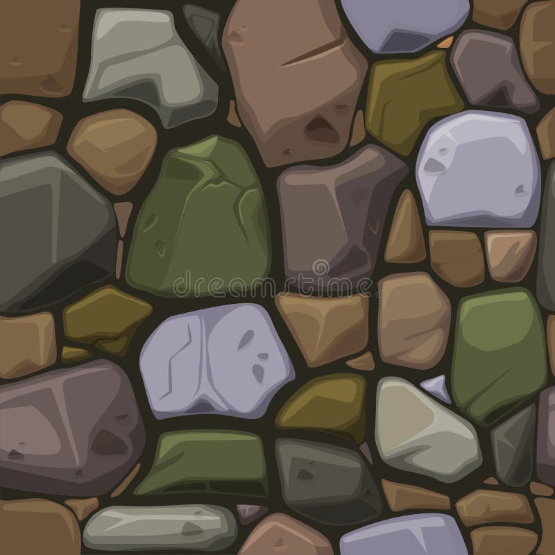Cartoon Colors Stone Texture, Seamless Background Stock Vector ...