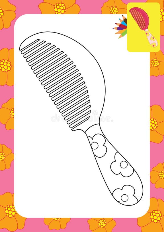 Cartoon Comb. Coloring Page Stock Vector - Illustration of graphic ...