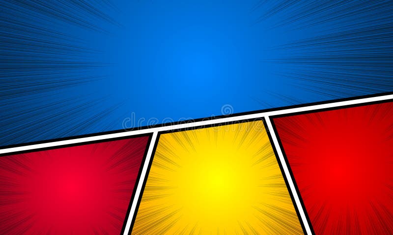 Cartoon Comic Background. Colorful Comic Poster with Halftone Elements ...