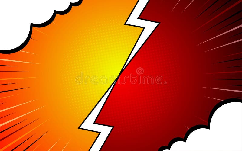 Cartoon Comic Background Fight Versus Comic Book Colorful Competition ...