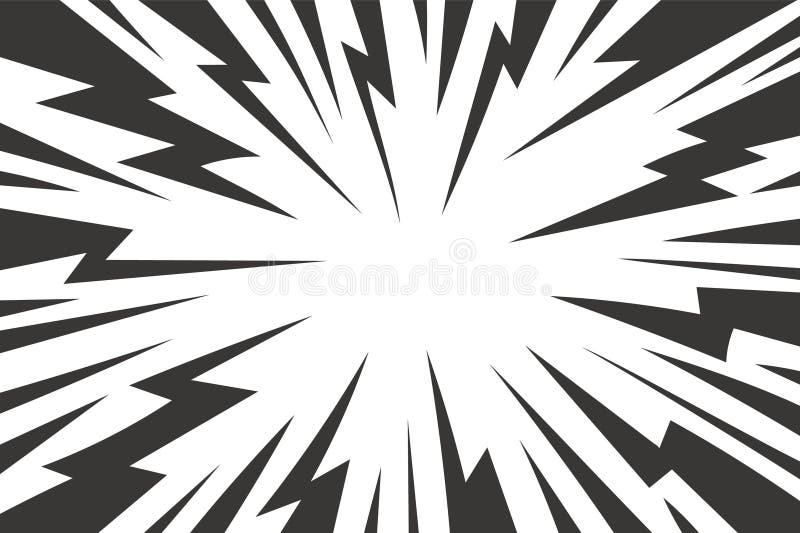 Cartoon Comic Background with Lightning Burst Effect. Vector Manga ...