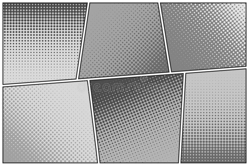 Cartoon Comic Backgrounds Set. Comics Book Black and White Poster with ...