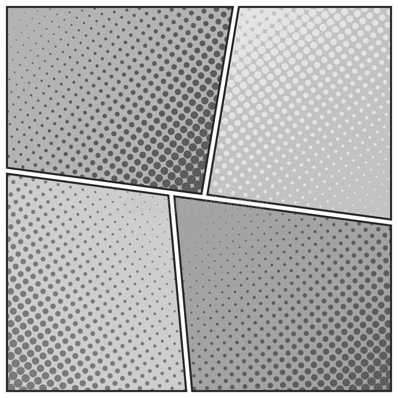 Cartoon Comic Backgrounds Set. Comics Book Black and White Poster with ...