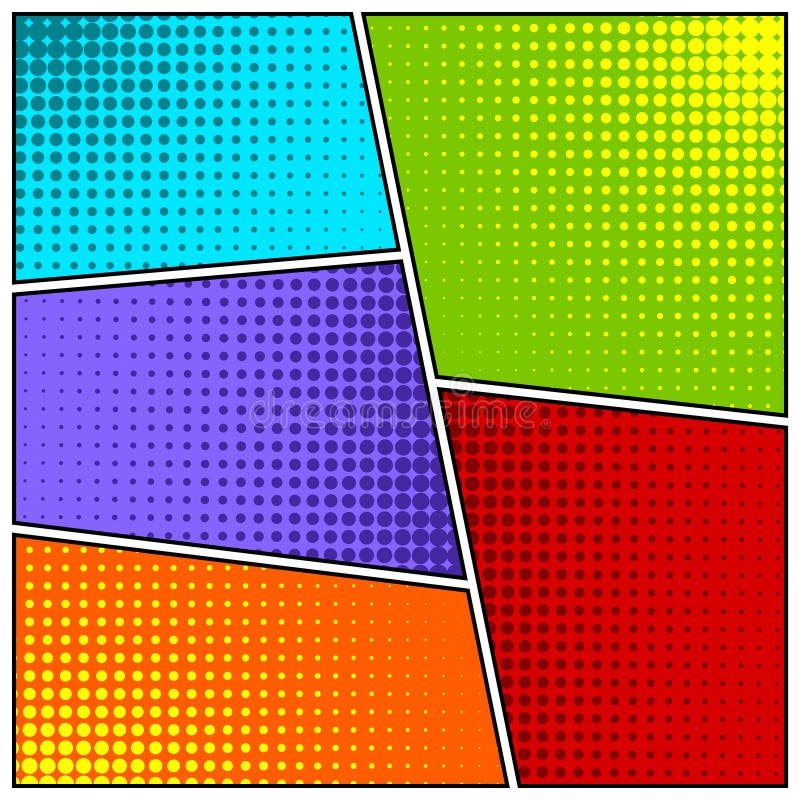 Cartoon Comic Backgrounds Set. Comics Book Colorful Poster with ...