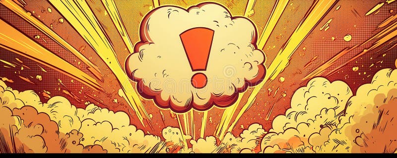 Cartoon Comic Book Explosion with Dramatic Yellow and Orange Tones ...