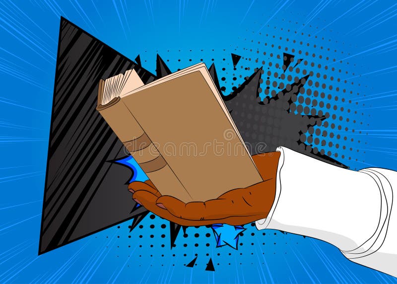 Cartoon, Comic Book Human Hands Holding Book. Retro Vector Comics Pop ...
