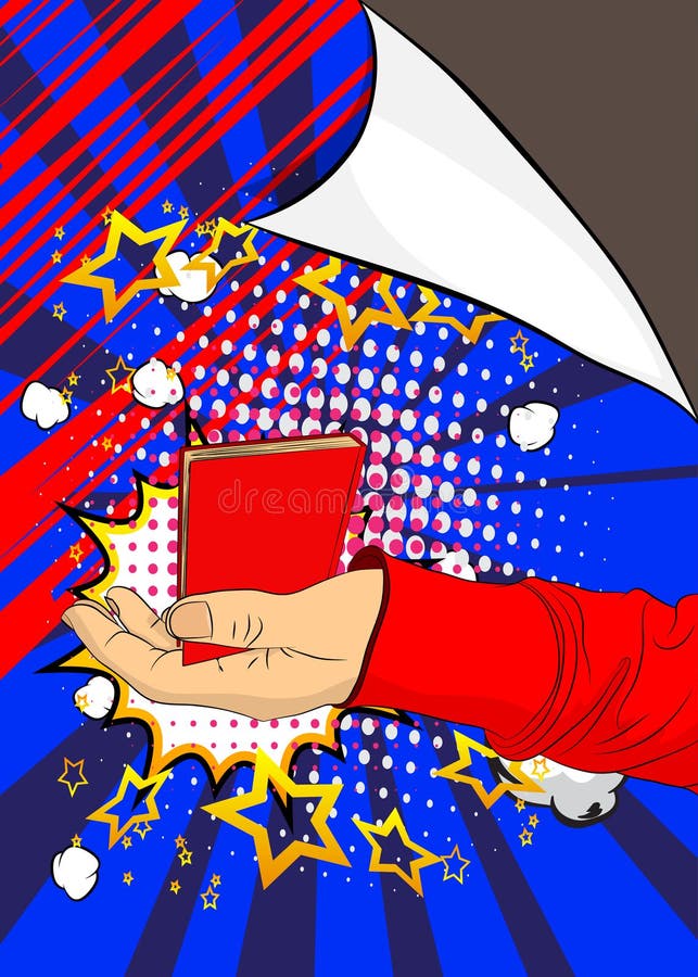 Cartoon, Comic Book Human Hands Holding Book. Retro Vector Comics Pop ...