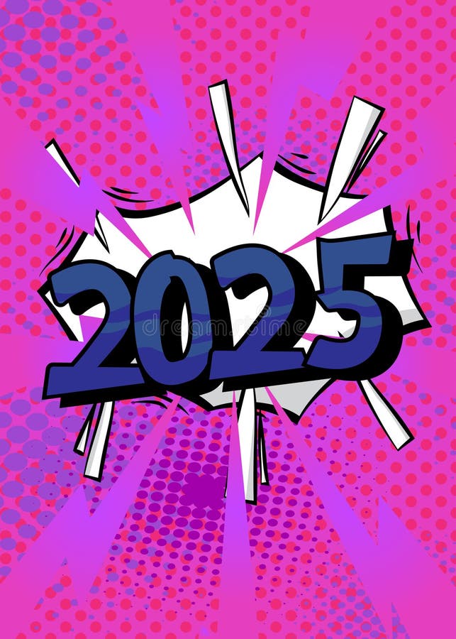 Cartoon 2025, Comic Book Poster. Retro Vector Comics Pop Art Design ...