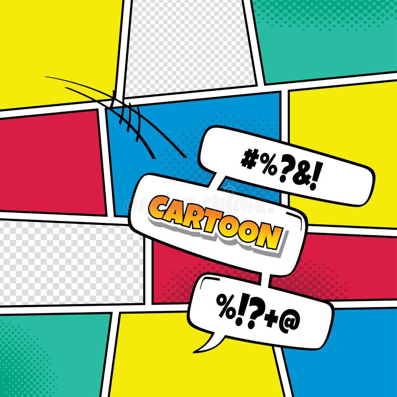 Cartoon Comic Book Template Stock Vector - Illustration of retro ...