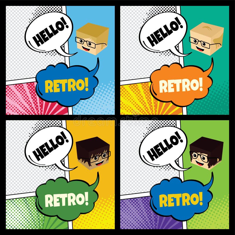 Cartoon Comic Book Template Stock Vector - Illustration of discussion ...