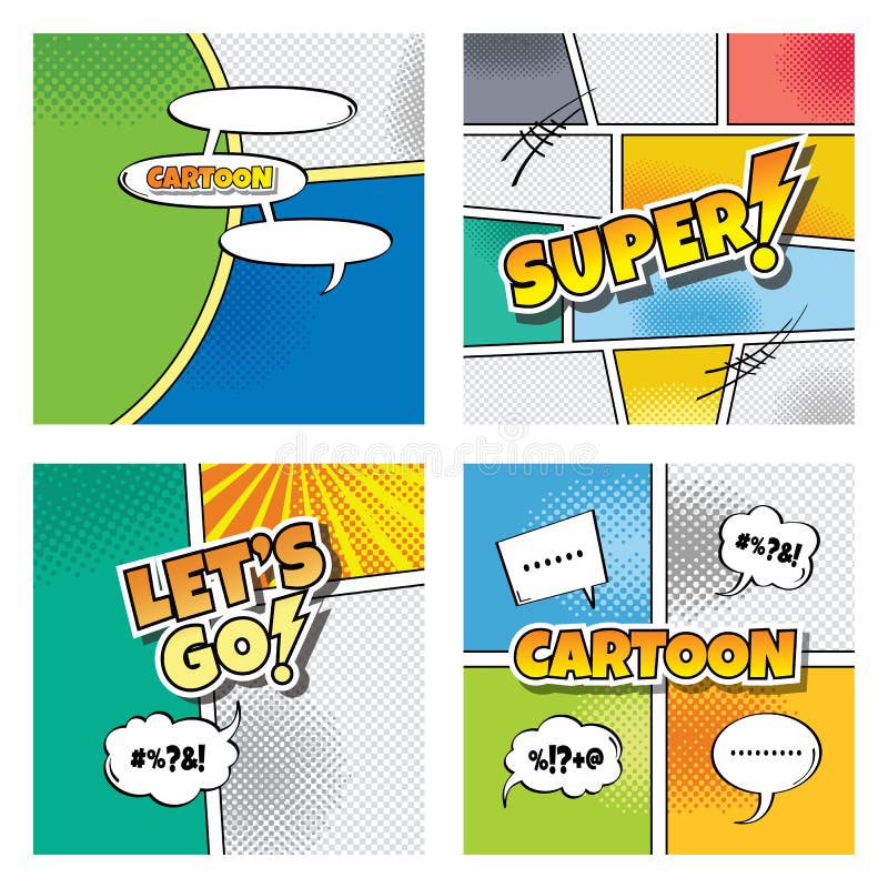 City On Comic Page Comics Book Frames Composition On Strip Halftone