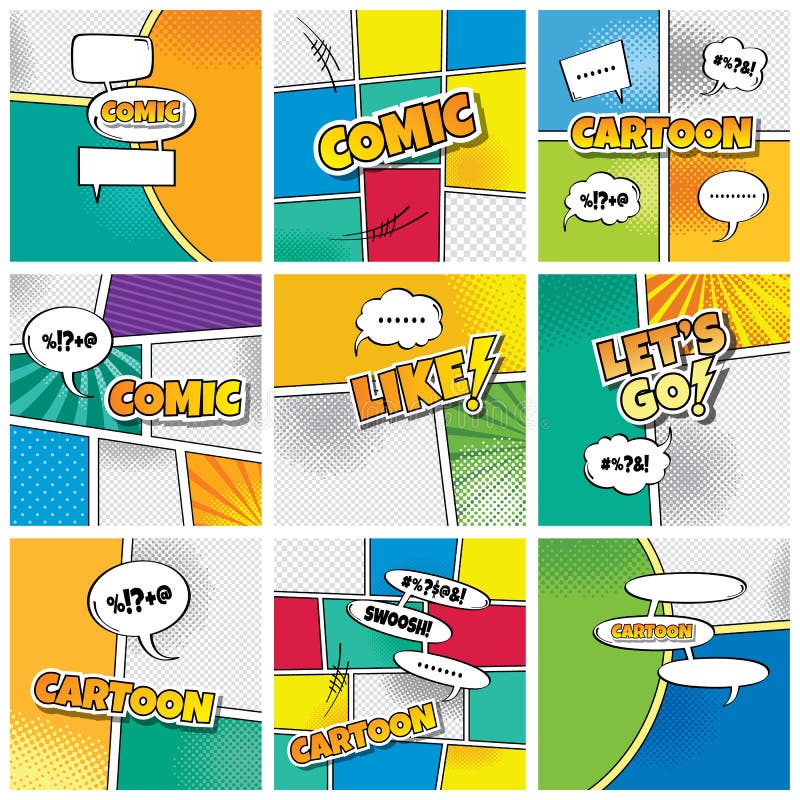 Cartoon Comic Book Template Stock Vector - Illustration of color ...