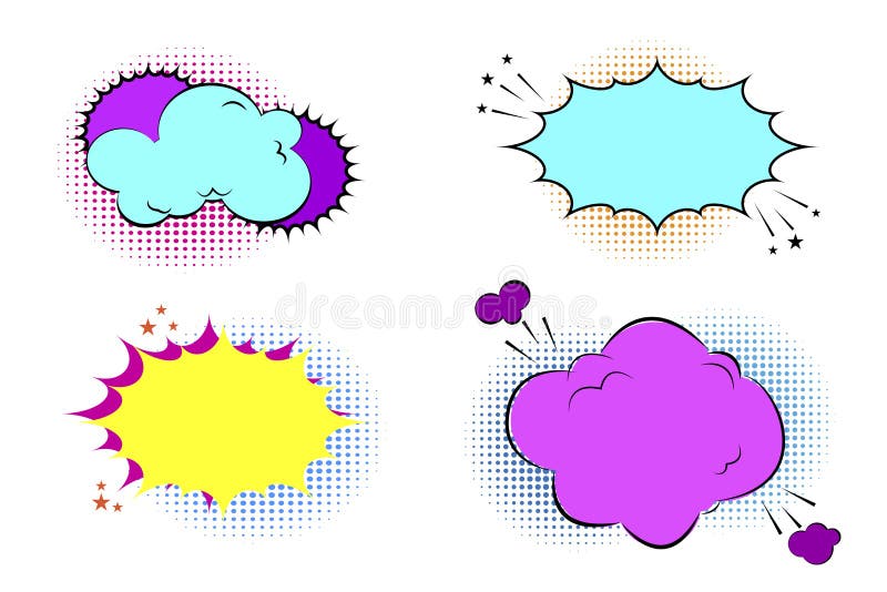 Cartoon Comic Bubbles. Vector Image of a Boom. Clouds in the Form of ...
