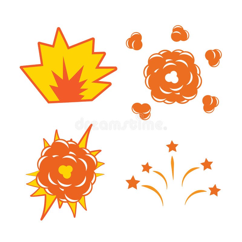 Cartoon Comic Burst or Explosion Set Stock Illustration - Illustration ...