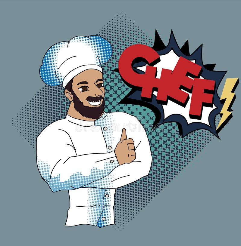 Comic Chef stock vector. Illustration of cute, cuisine - 33453884