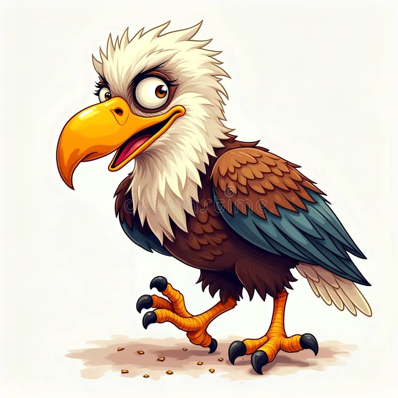 Cartoon Comic Creature Osprey Fish Hawk Bald Eagle Raptor Bird ...
