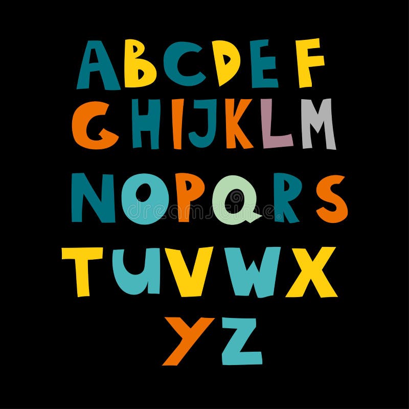 Funky Colorful Cartoon Font Type Alphabet Stock Illustrations – 305 ...