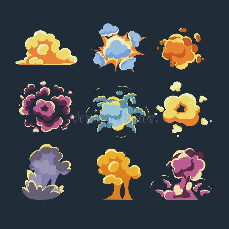 Explosion, Cartoon Explode Effect Animation. Stock Vector ...