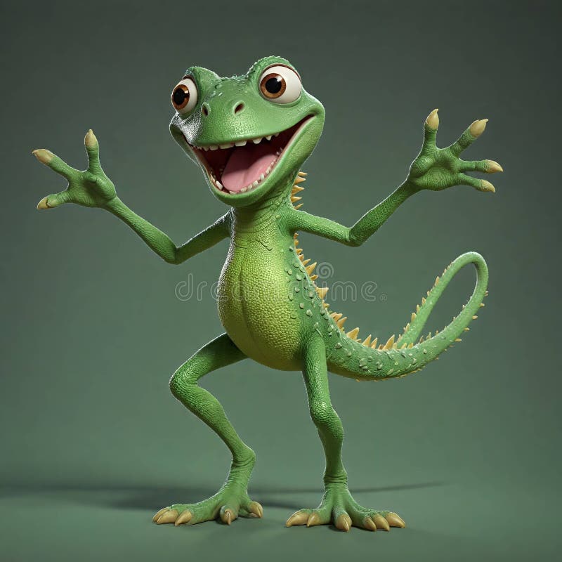 Green Lizard Sketch, Zenart for Your Design Stock Vector - Illustration ...