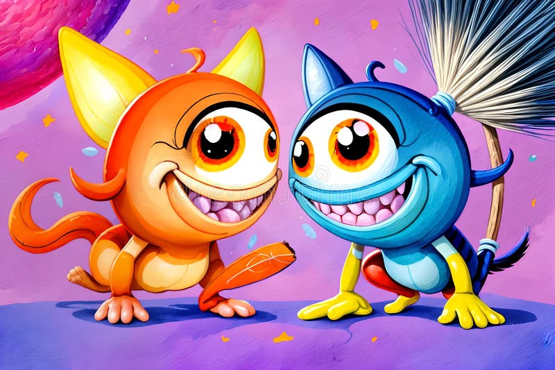 Cartoon Comic Smile Cosmos Unknown Creature Outer Space Alien Stock ...