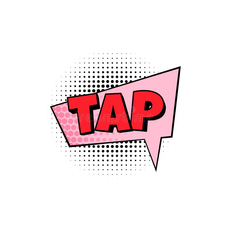 Cartoon Comic Speech Bubble with Dotted Pattern and Stars, TAP Word ...