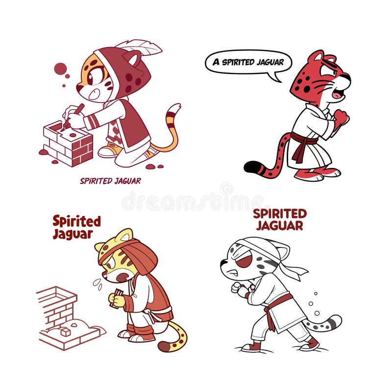 Cartoon Jaguar Comic Strip: Spirited and Determined Stock Vector ...