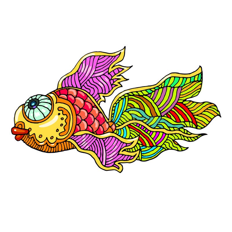 Cartoon Comics Sea or River Fish Stock Vector - Illustration of ...