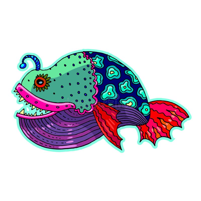 Cartoon Comics Sea or River Fish Stock Vector - Illustration of nature ...