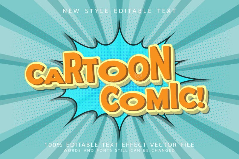 Cartoon Comic Editable Text Effect 3D Emboss Comic Style Stock Vector ...