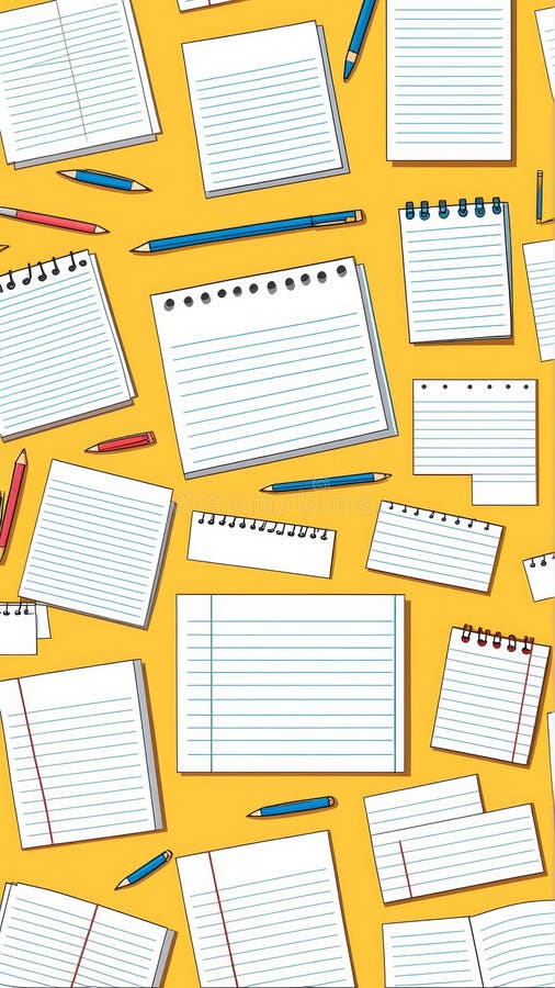 Cartoon Composition of Paper Notes Stock Image - Image of notes ...